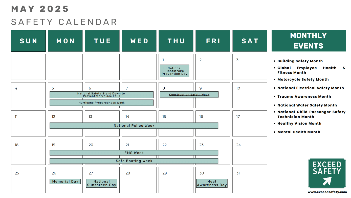 Safety Calendar - Exceed Safety